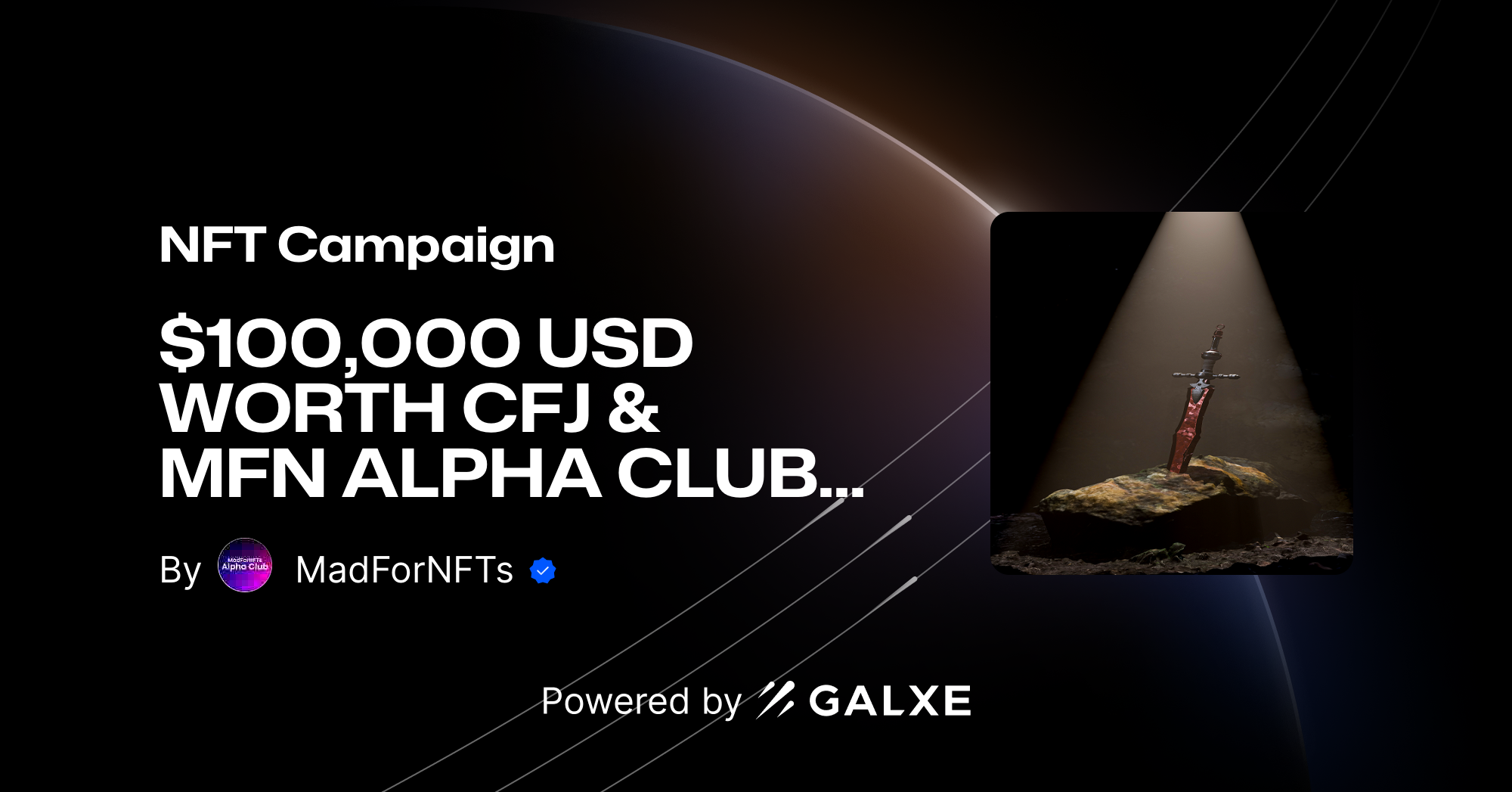 $100,000 USD WORTH CFJ & MFN ALPHA CLUB “EXCALIBUR SWORD” NFT GRAND ...