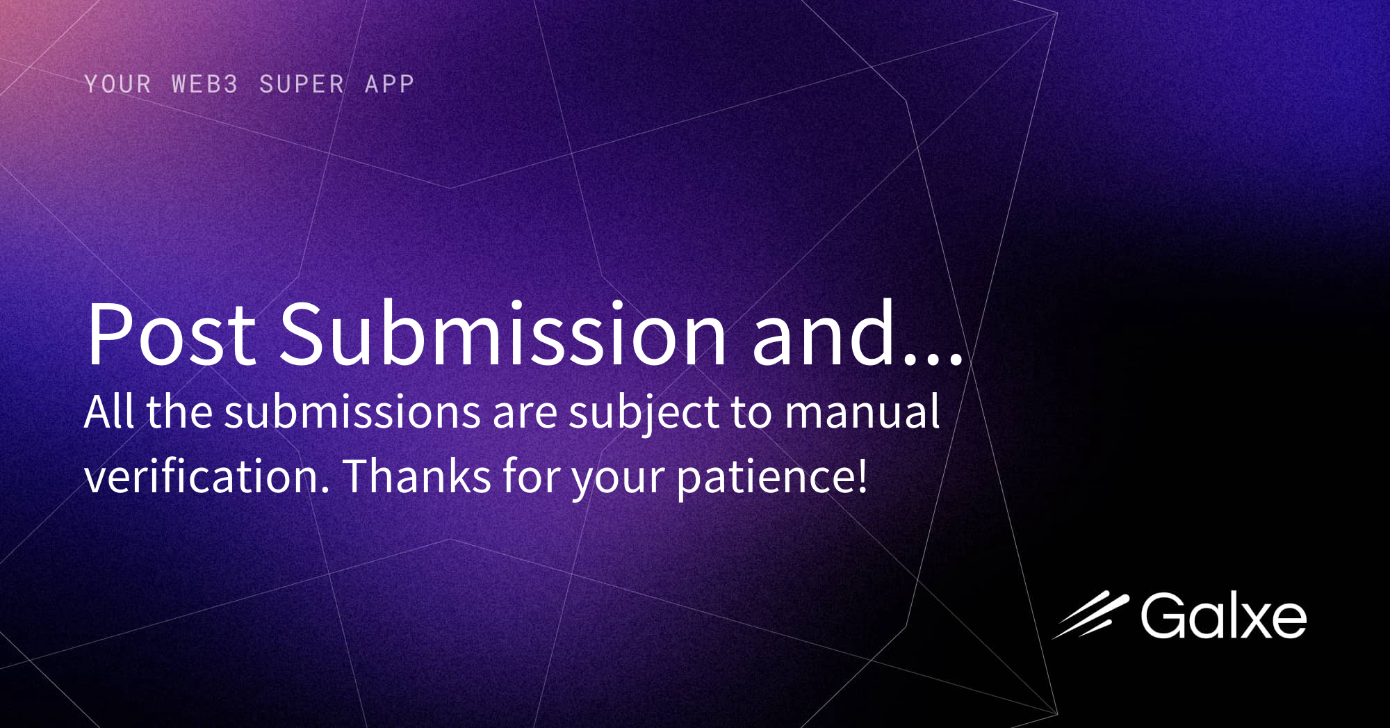 Post Submission and Verification Credential | Galxe