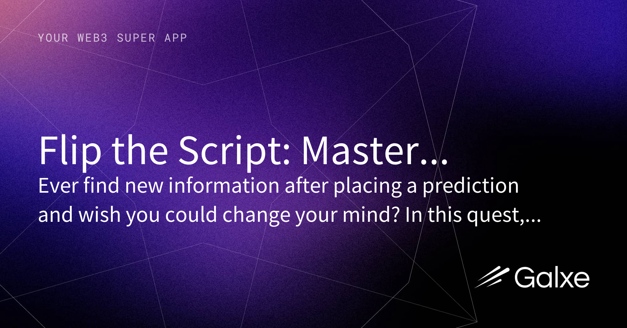 Flip the Script: Master Rebalancing Your Predictions! Credential | Galxe