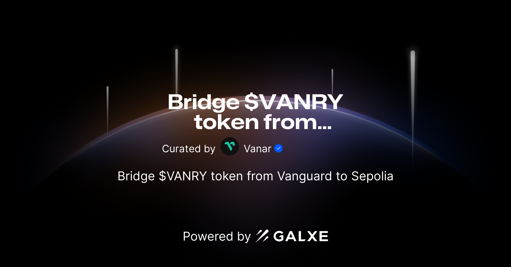 Bridge $VANRY token from Vanguard to Sepolia Credential | Galxe