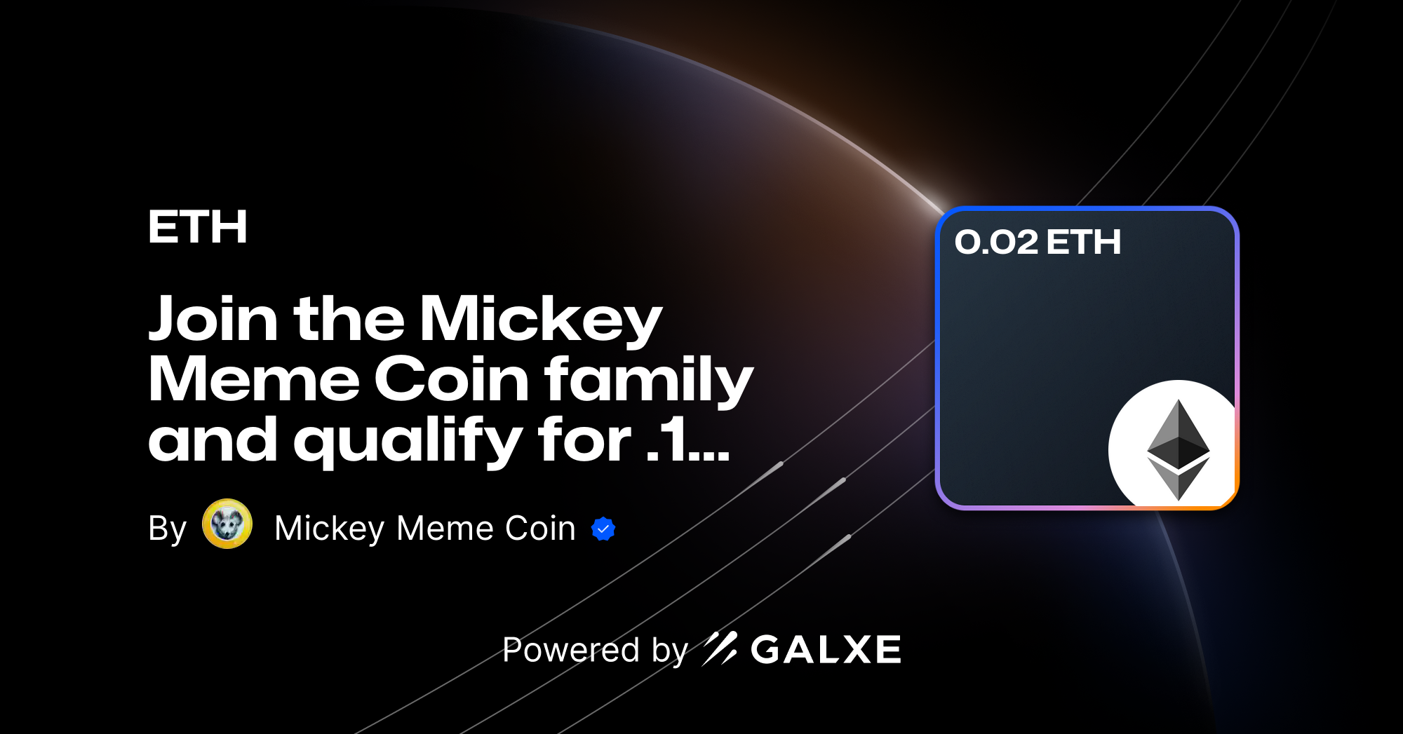 Join the Mickey Meme Coin family and qualify for .1 ETH giveaway by Mickey Meme Coin | Galxe Quest