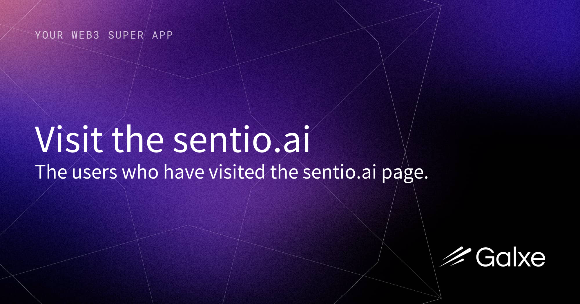 Visit the sentio.ai Credential | Galxe