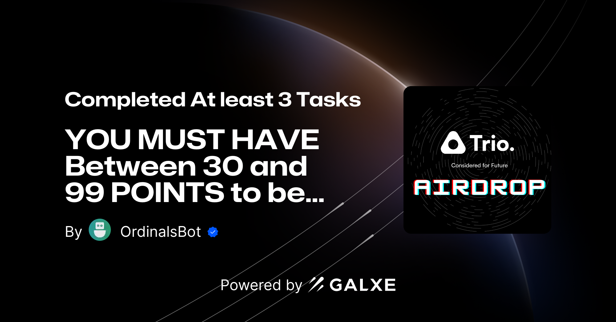 YOU MUST HAVE Between 30 and 99 POINTS to be eligible - Taproot Address ...