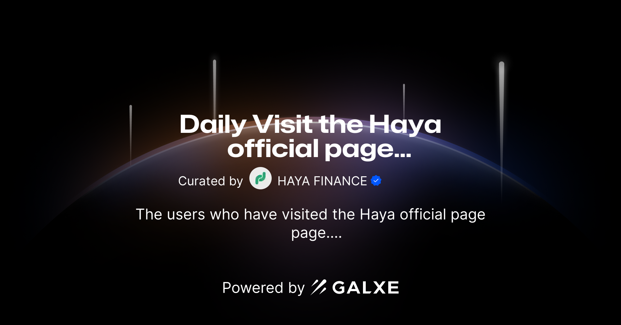 Daily Visit the Haya official page Credential | Galxe