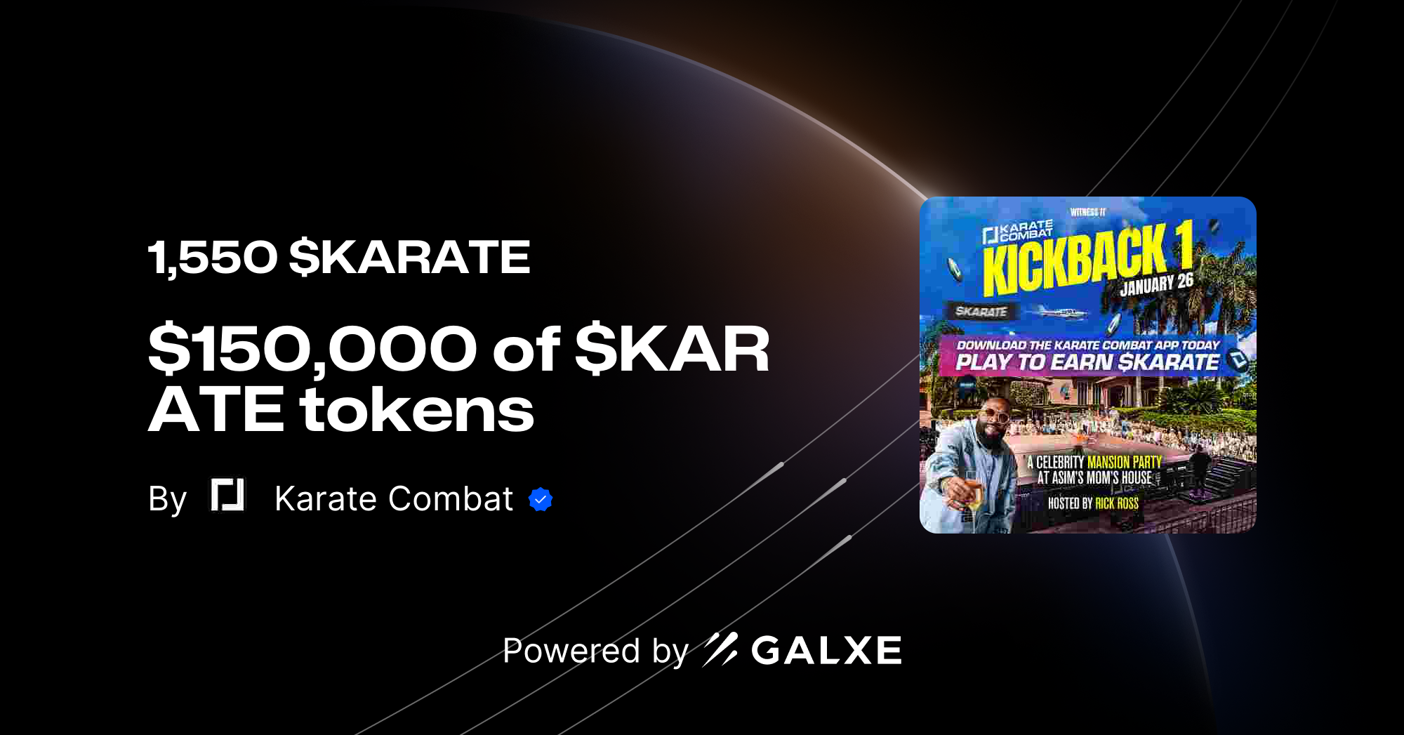 $150,000 of $KARATE tokens by Karate Combat | Galxe Quest
