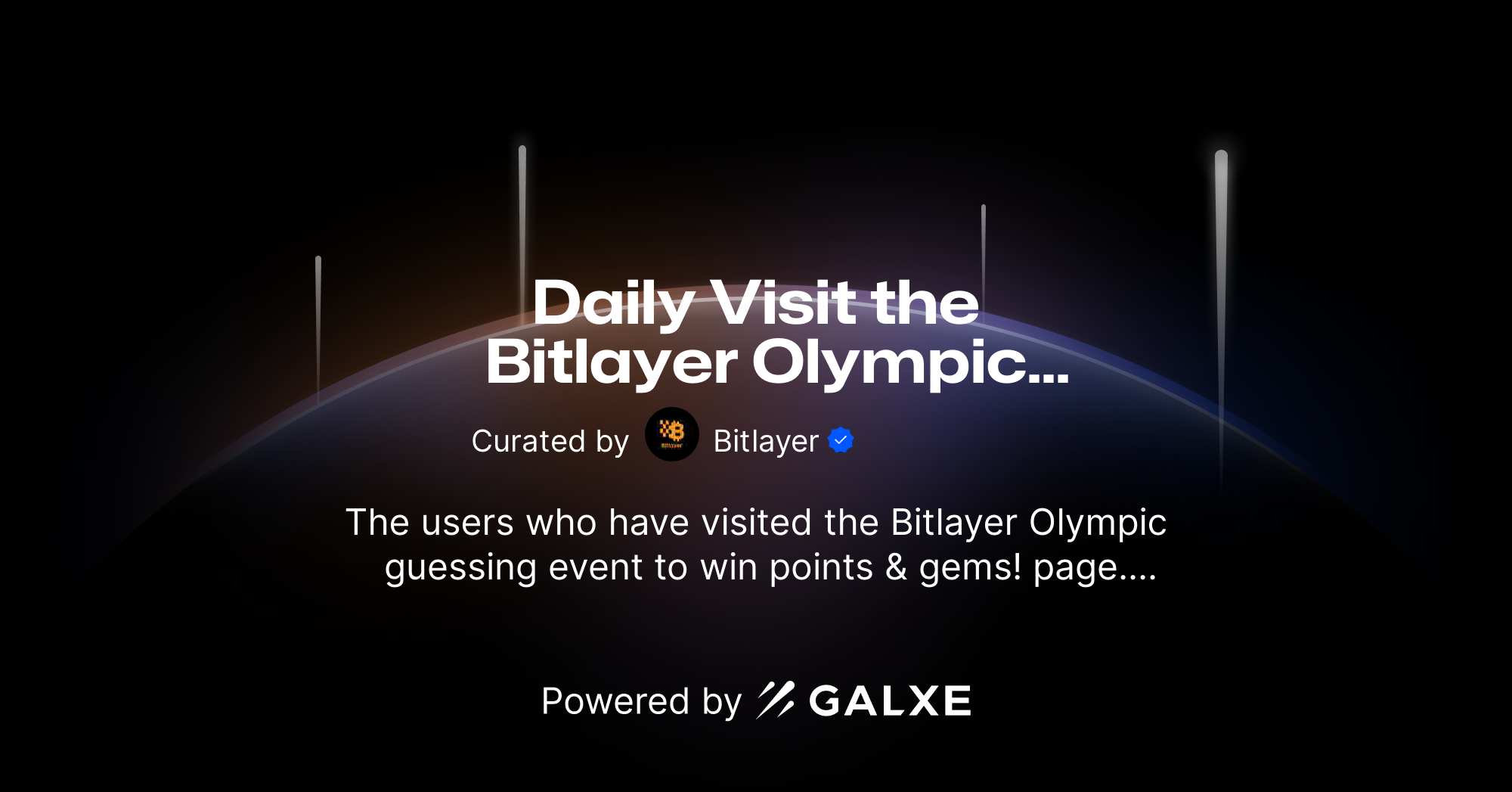 Daily Visit the Bitlayer Olympic guessing event to win points & gems! Credential | Galxe