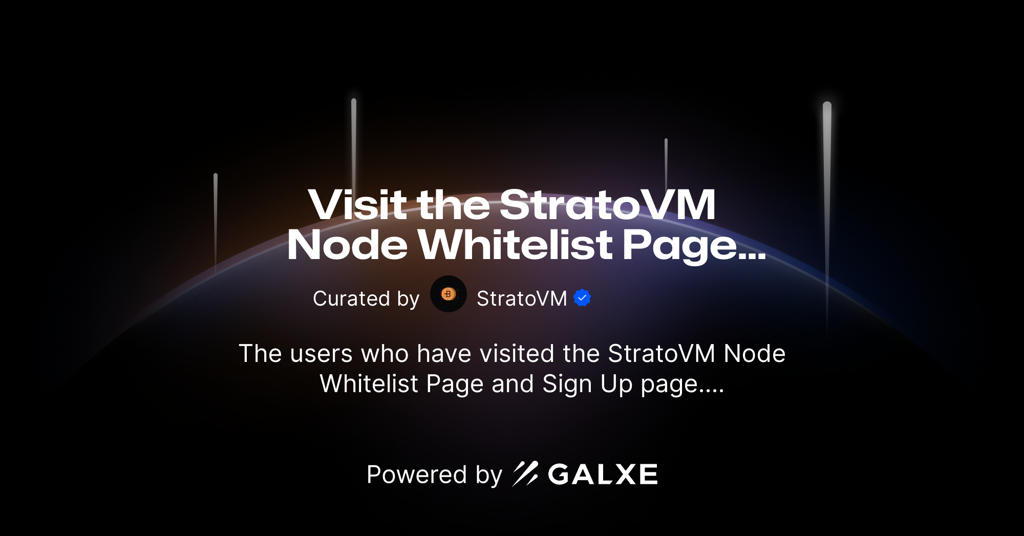 Visit the StratoVM Node Whitelist Page and Sign Up Credential | Galxe