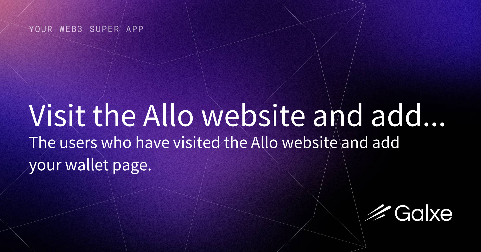 Visit the Allo website and add your wallet Credential | Galxe