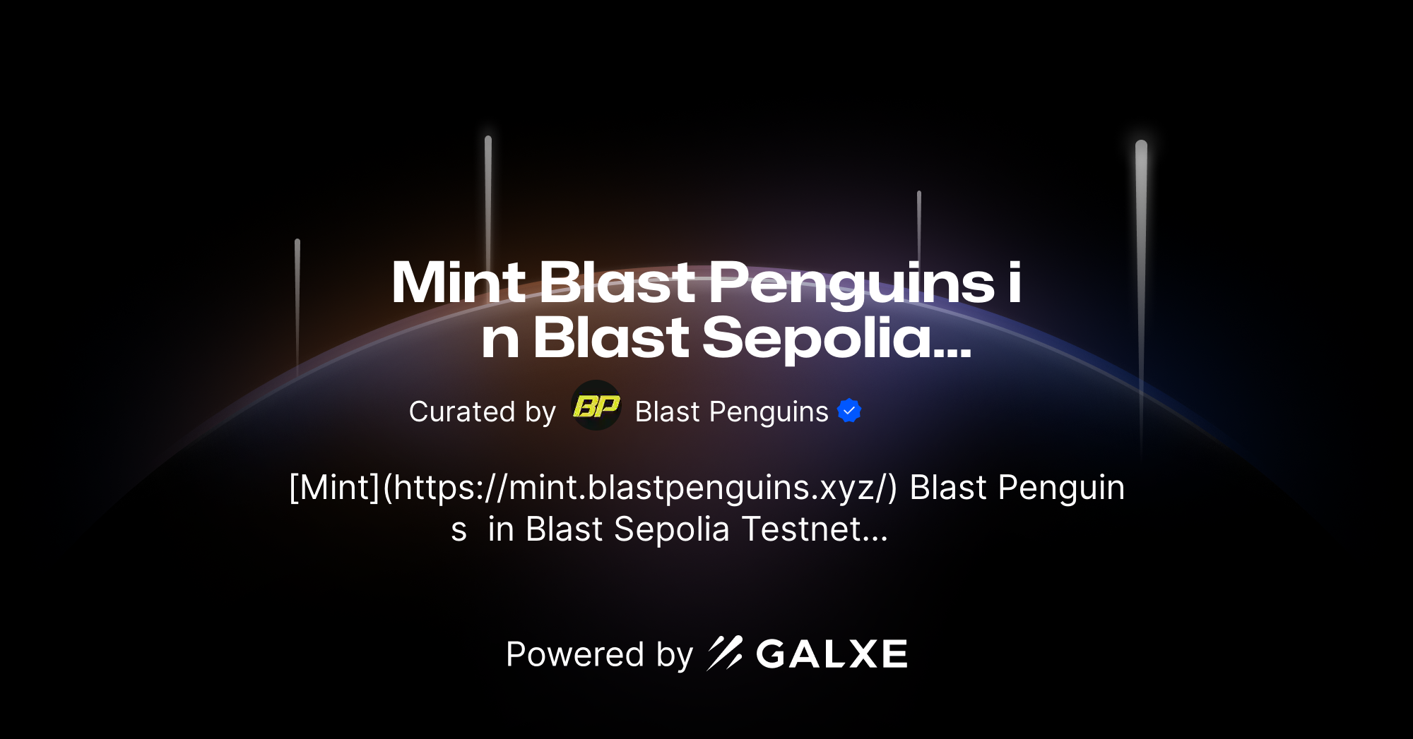 Mint Blast Penguins in Blast Sepolia Credential | Galxe