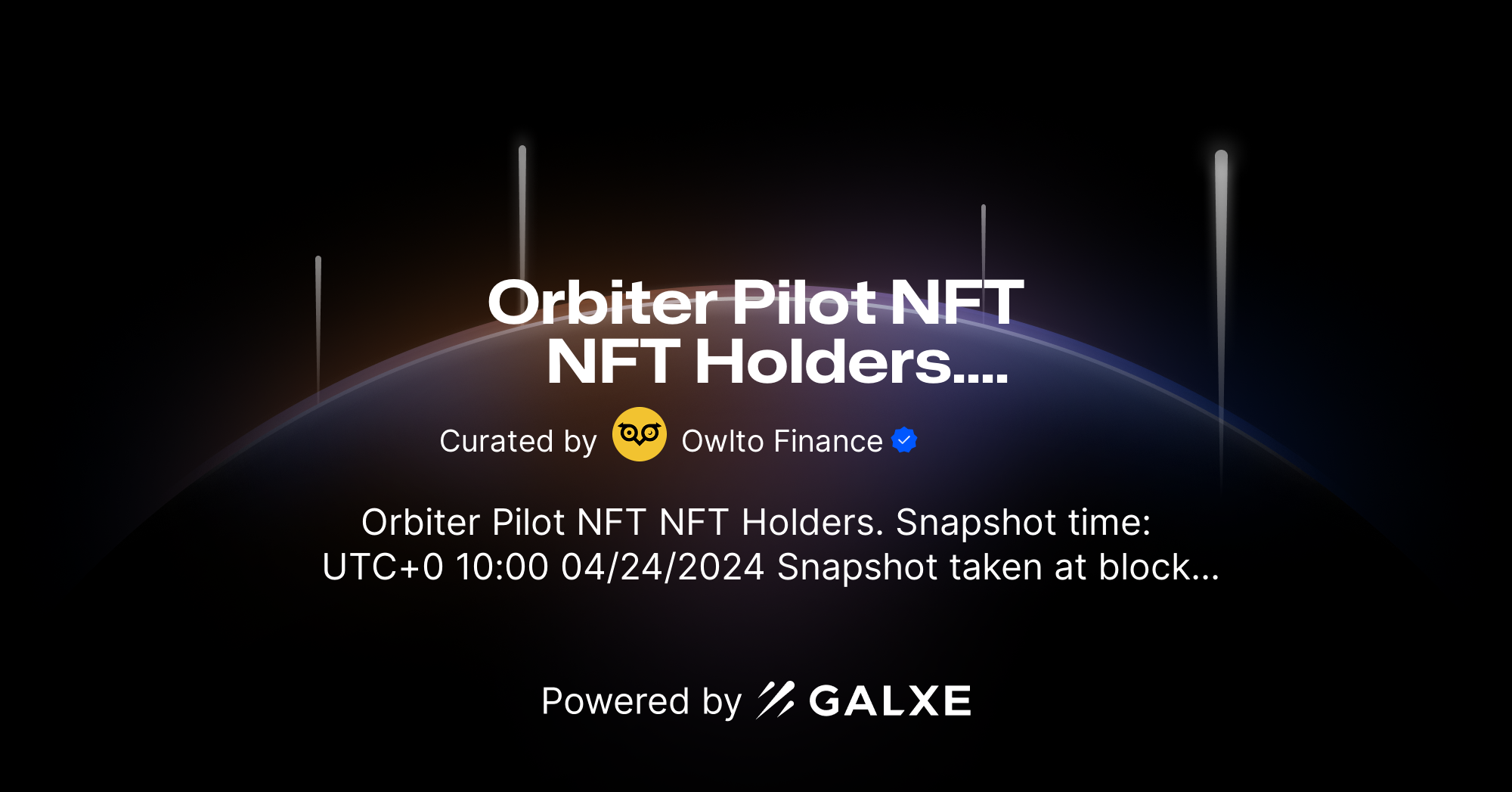 Orbiter Pilot NFT NFT Holders. Snapshot time: UTC+0 10:00 04/24/2024 ...