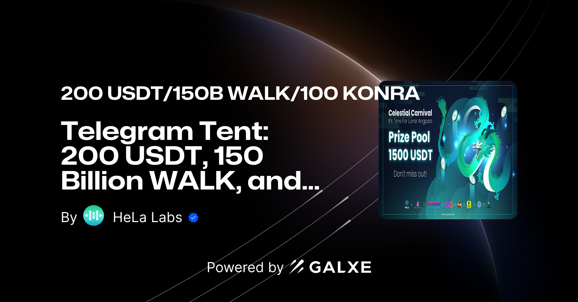 Telegram Tent🎪: 200 USDT, 150 Billion WALK, and 100 KONRA Token Sharing ...