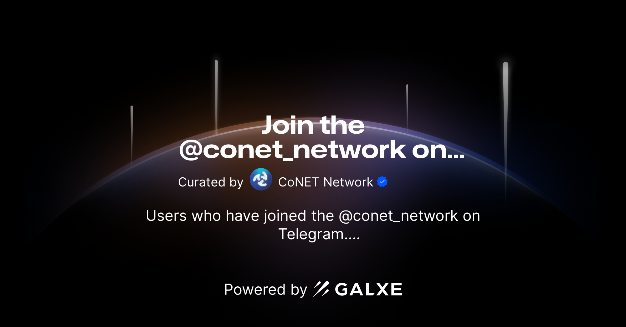 Join the @conet_network on Telegram Credential | Galxe