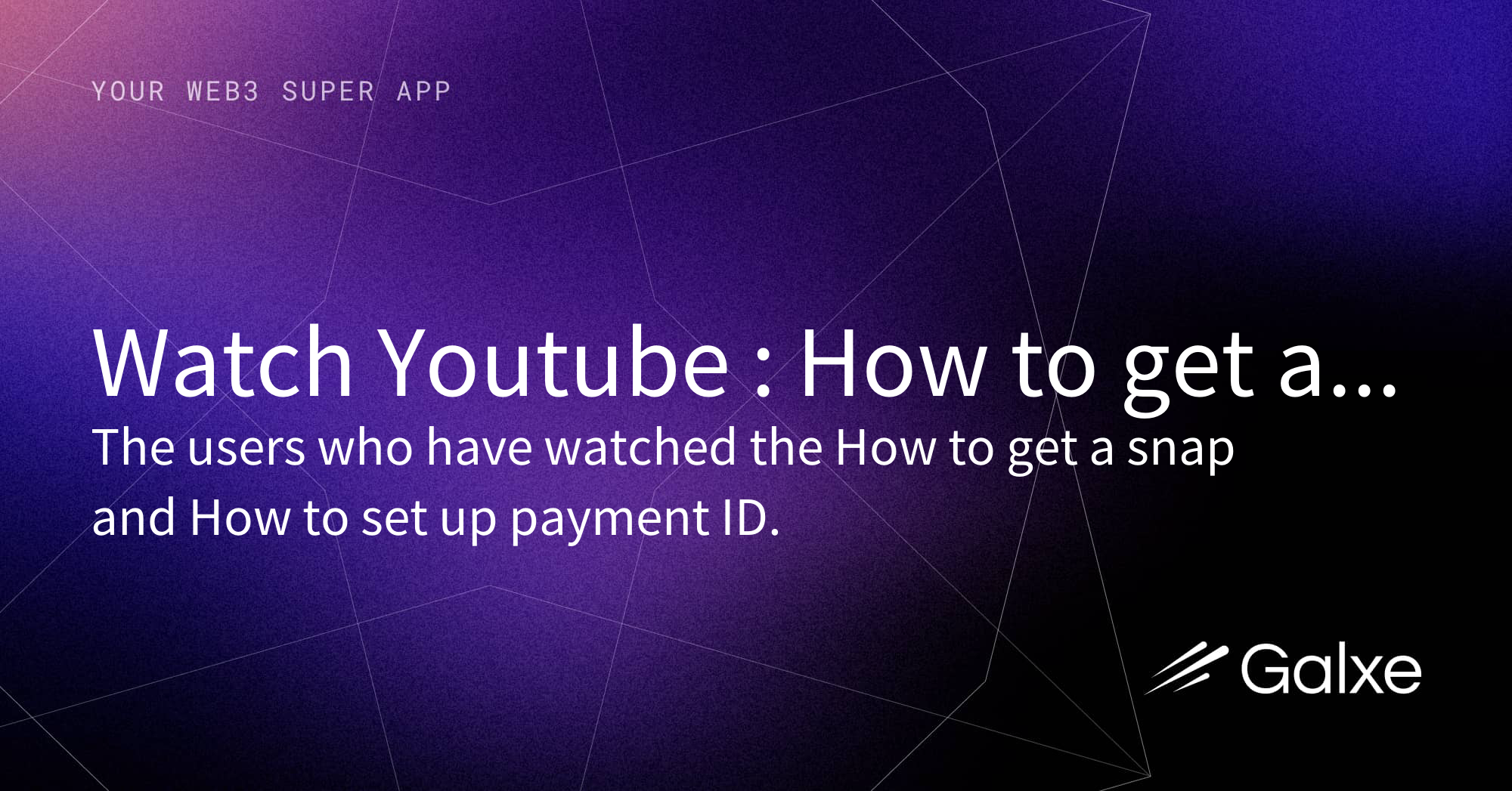 Watch Youtube : How to get a snap and How to set up payment ID ...
