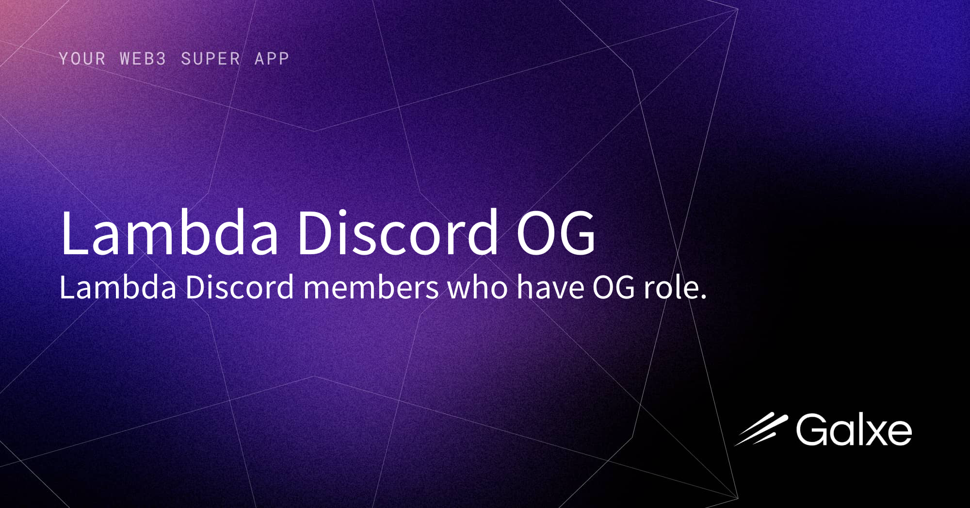 Lambda Discord OG Credential | Galxe