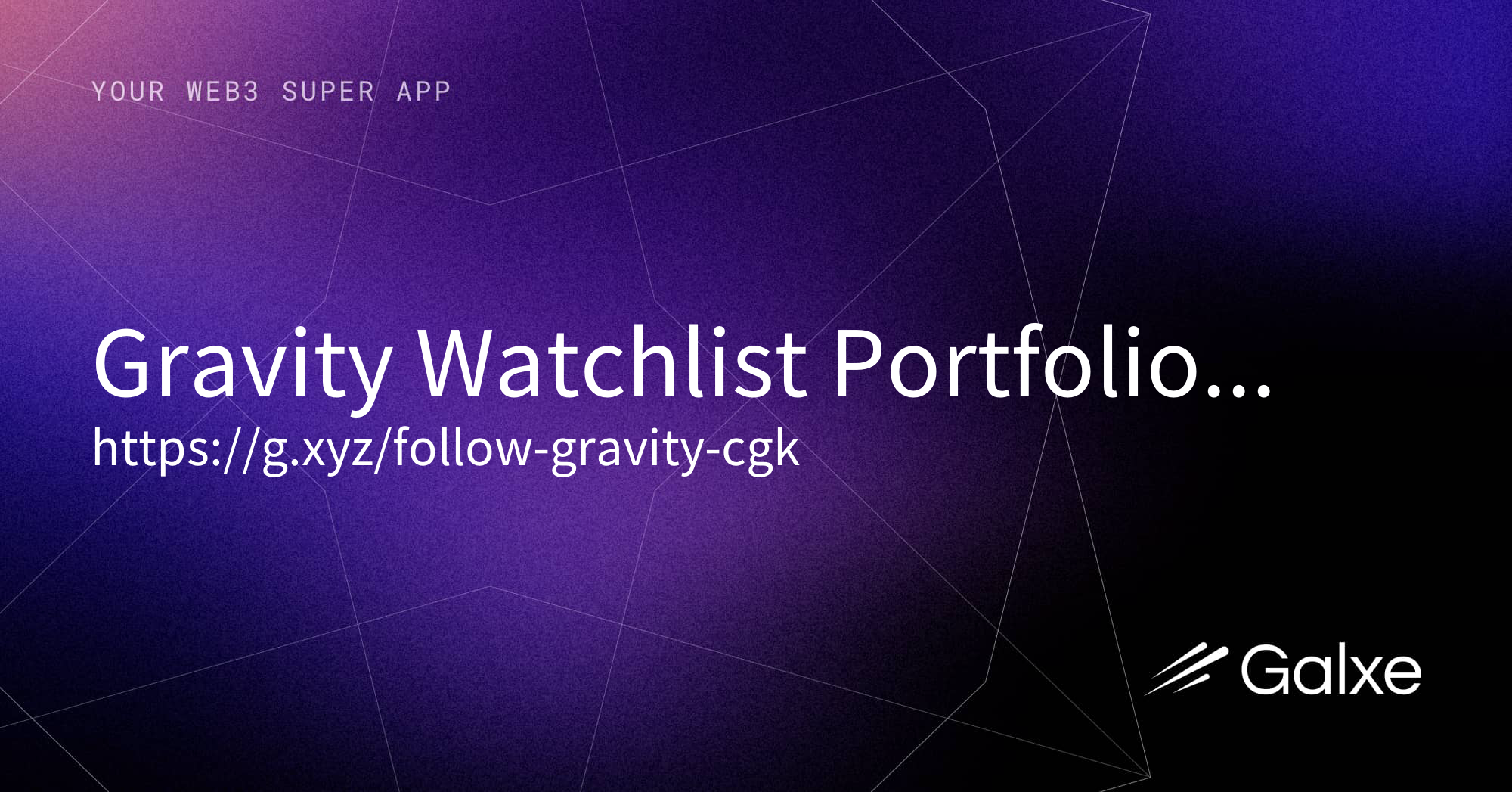 Gravity Watchlist Portfolio added CoinGecko Credential | Galxe