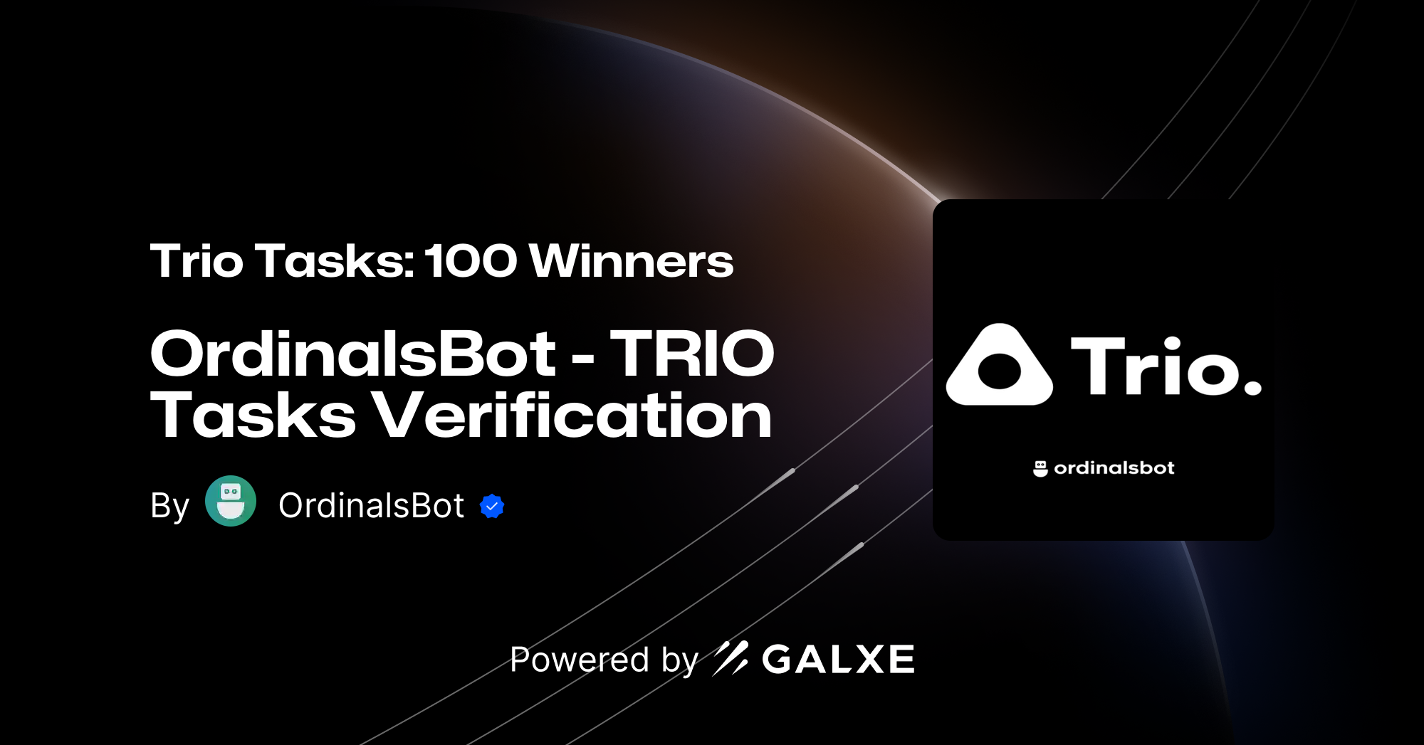 OrdinalsBot - TRIO Tasks Verification by OrdinalsBot | Galxe Quest