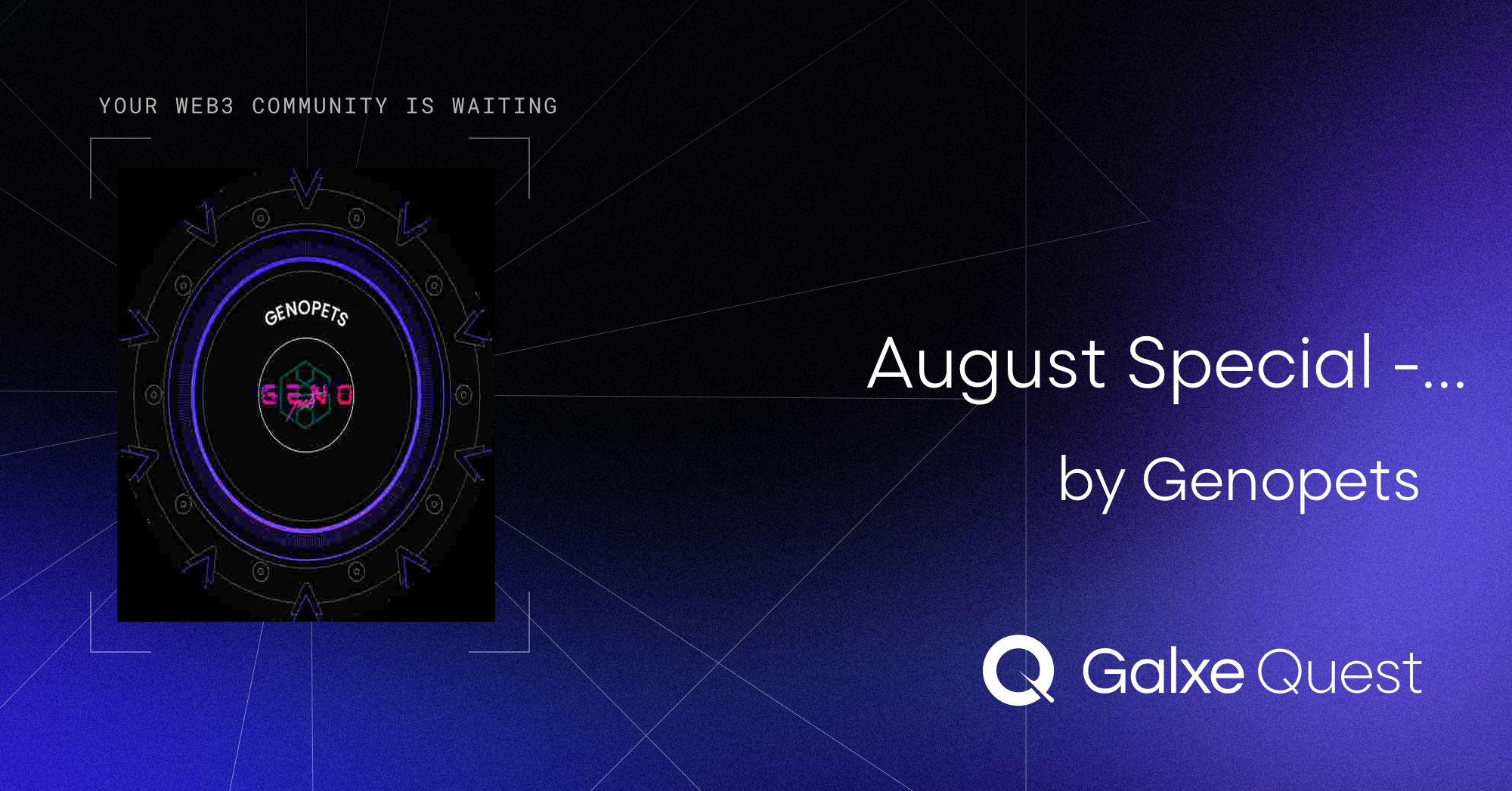 August Special - Genopets Pixelton Arena is LIVE 🔥 by Genopets | Galxe Quest