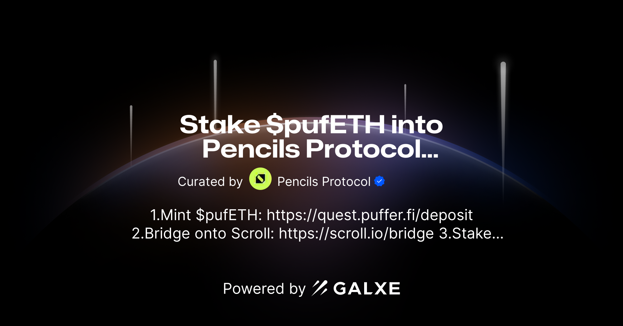 Stake $pufETH into Pencils Protocol Credential | Galxe