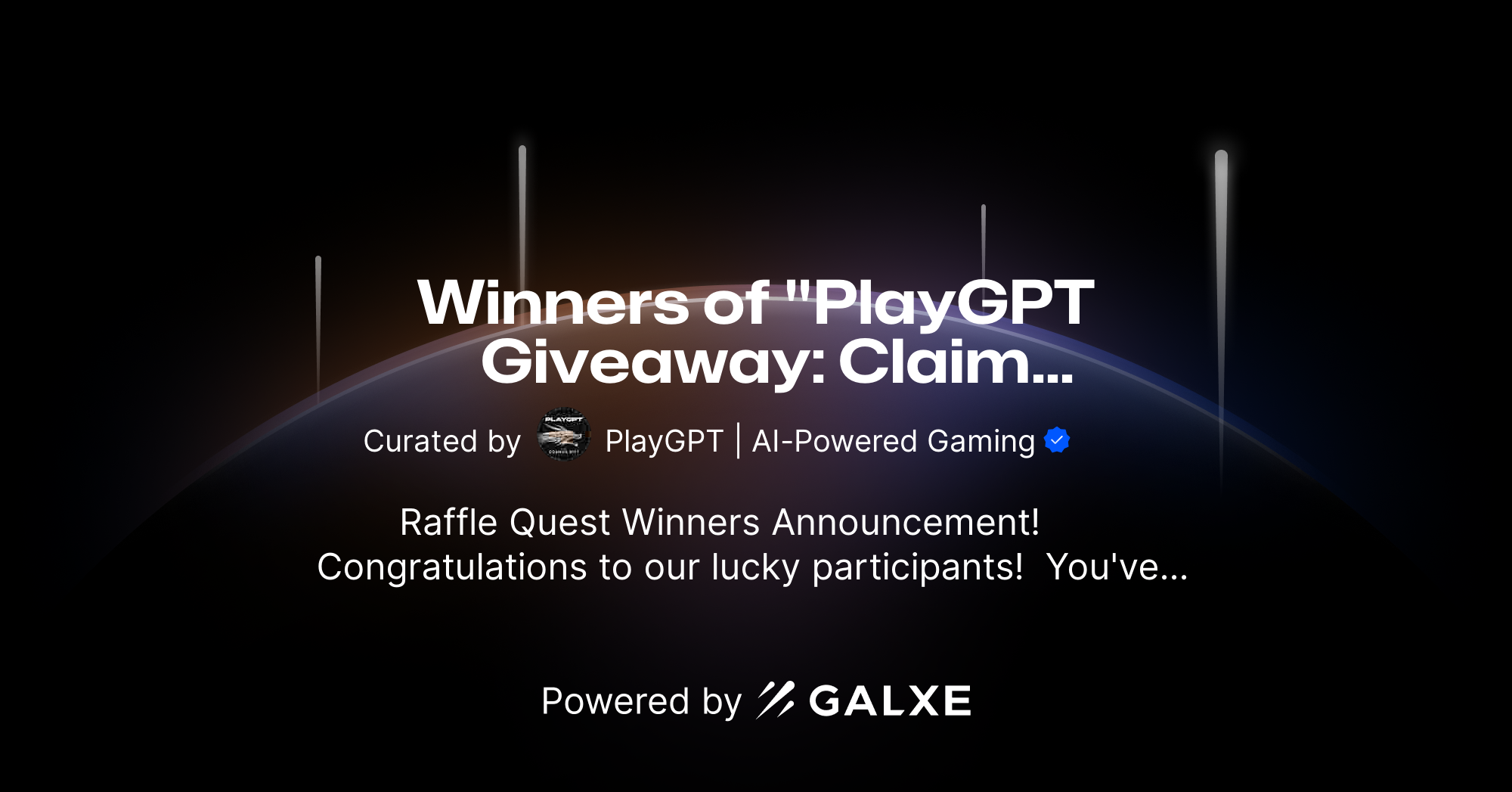 Winners of "PlayGPT Giveaway: Claim Your Share of $2000 USDT! Credential | Galxe