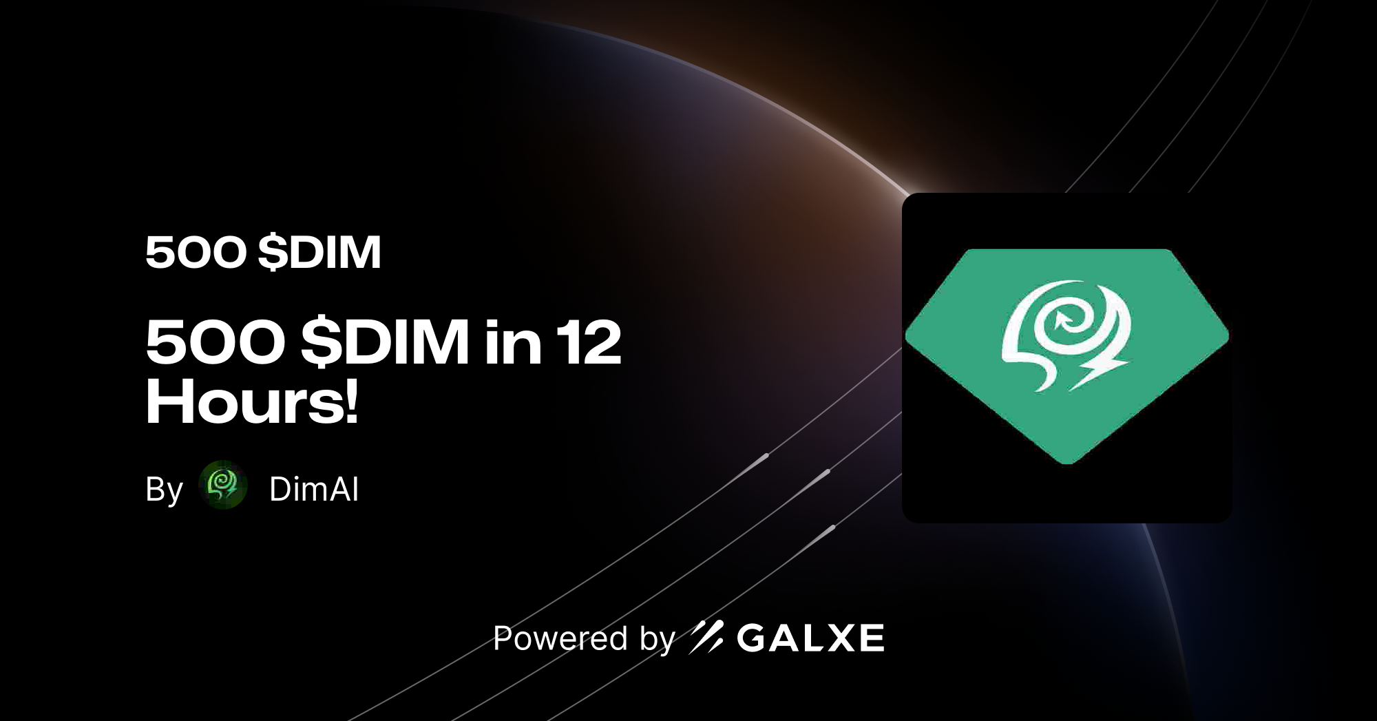 500 $DIM in 12 Hours! by DimAI | Galxe Quest