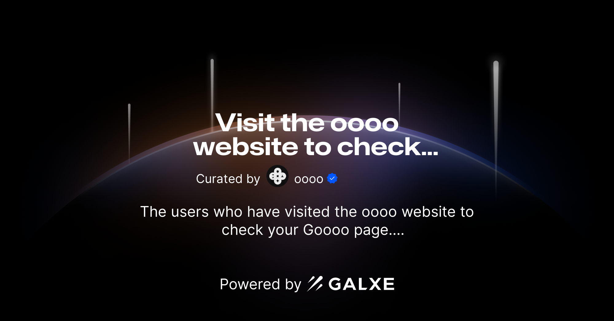 Visit the oooo website to check your Goooo Credential | Galxe
