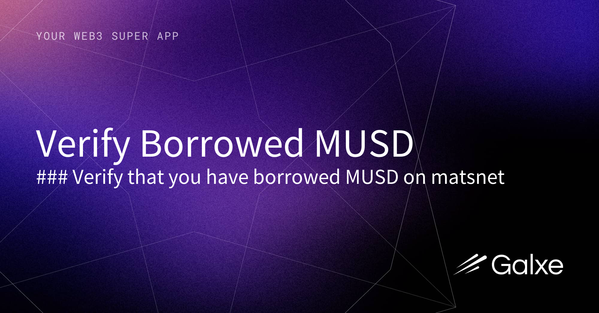 Verify Borrowed MUSD Credential | Galxe