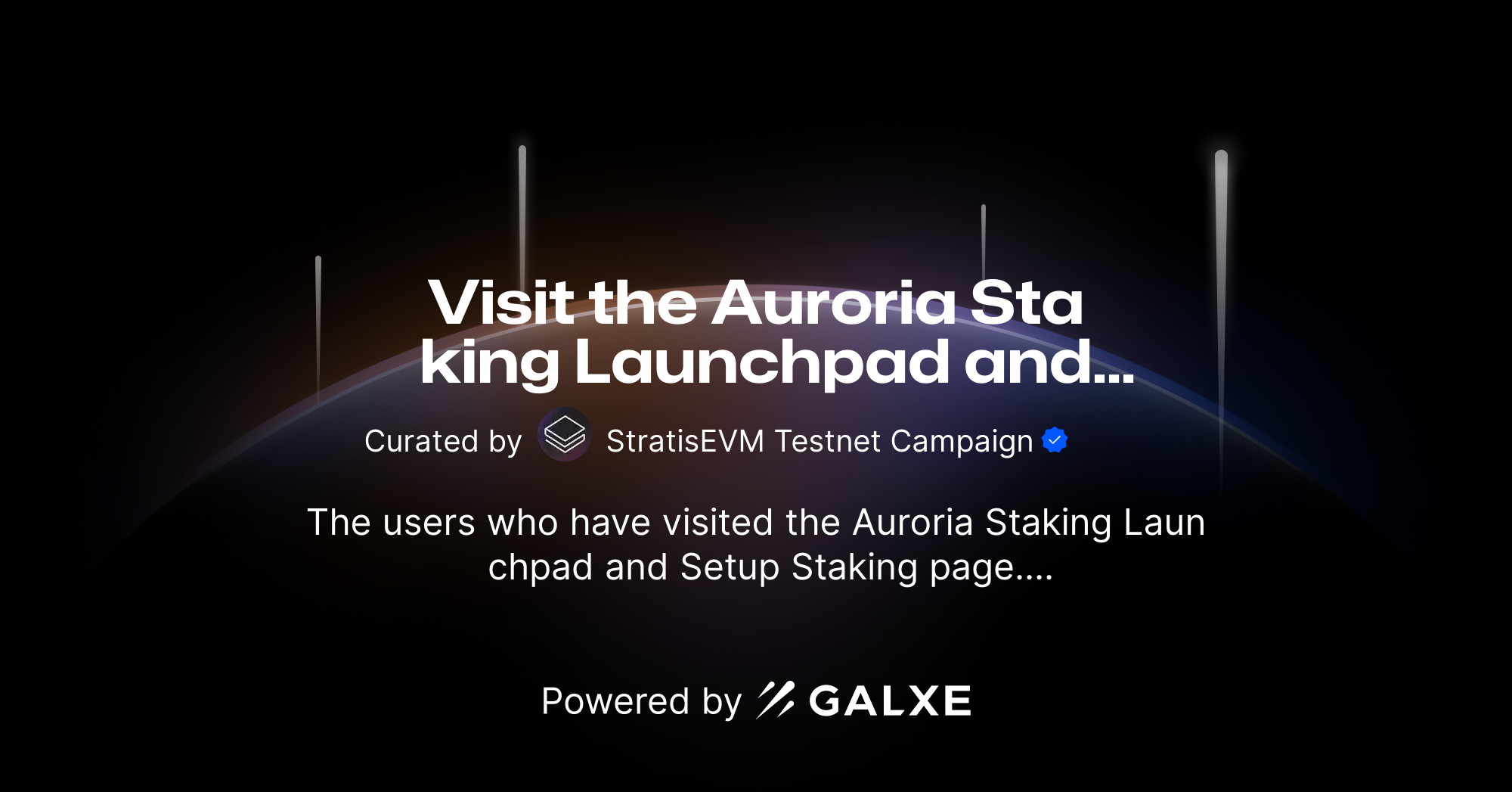 Visit the Auroria Staking Launchpad and Setup Staking Credential | Galxe