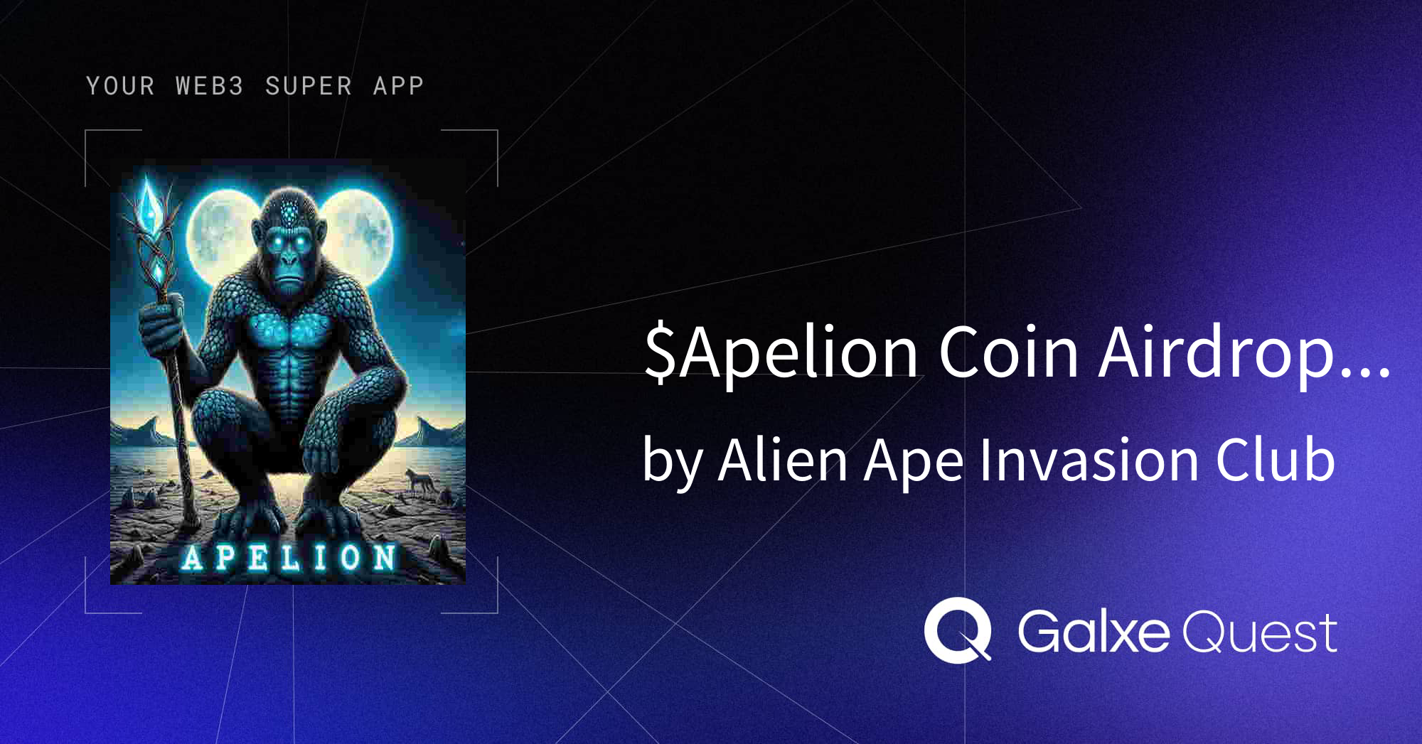 $Apelion Coin Airdrop Eligible + Whitelist + Earn 270 Polygon + free NFT by Alien Ape Invasion ...