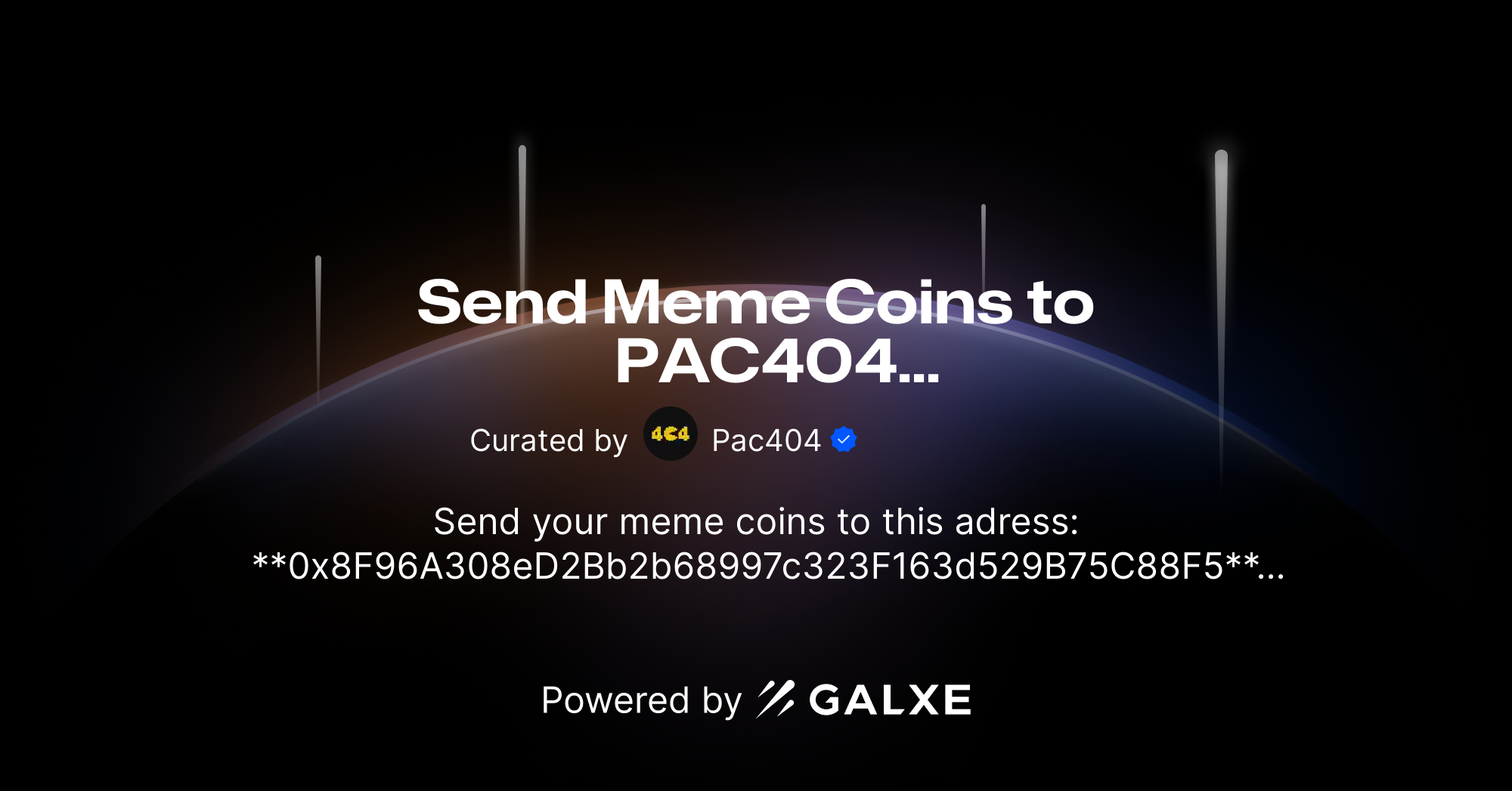 Send Meme Coins to PAC404 Credential | Galxe
