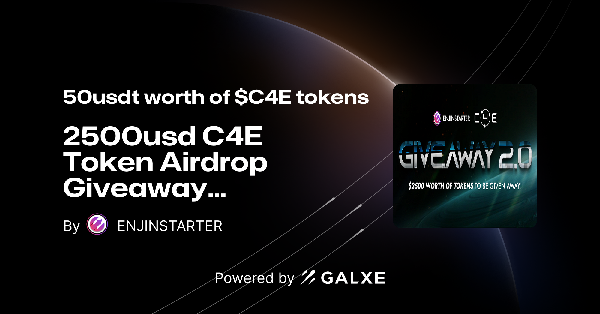 2500usd C4E Token Airdrop Giveaway by ENJINSTARTER | Galxe Quest