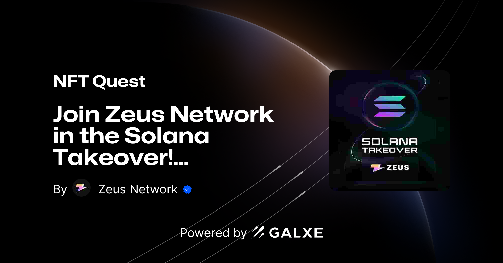 Join Zeus Network in the Solana Takeover! by Zeus Network | Galxe Quest