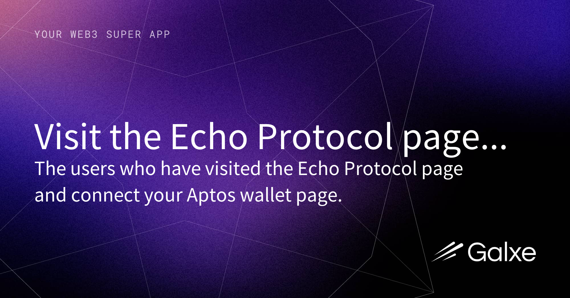 Visit the Echo Protocol page and connect your Aptos wallet Credential ...