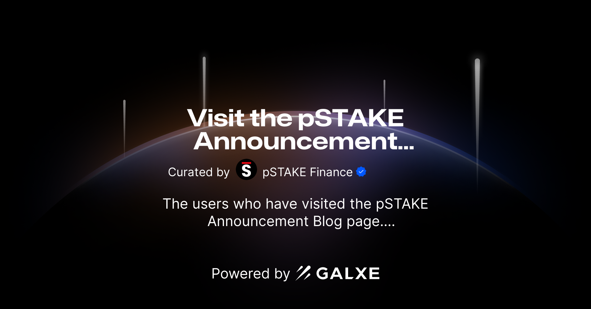 Visit the pSTAKE Announcement Blog Credential | Galxe