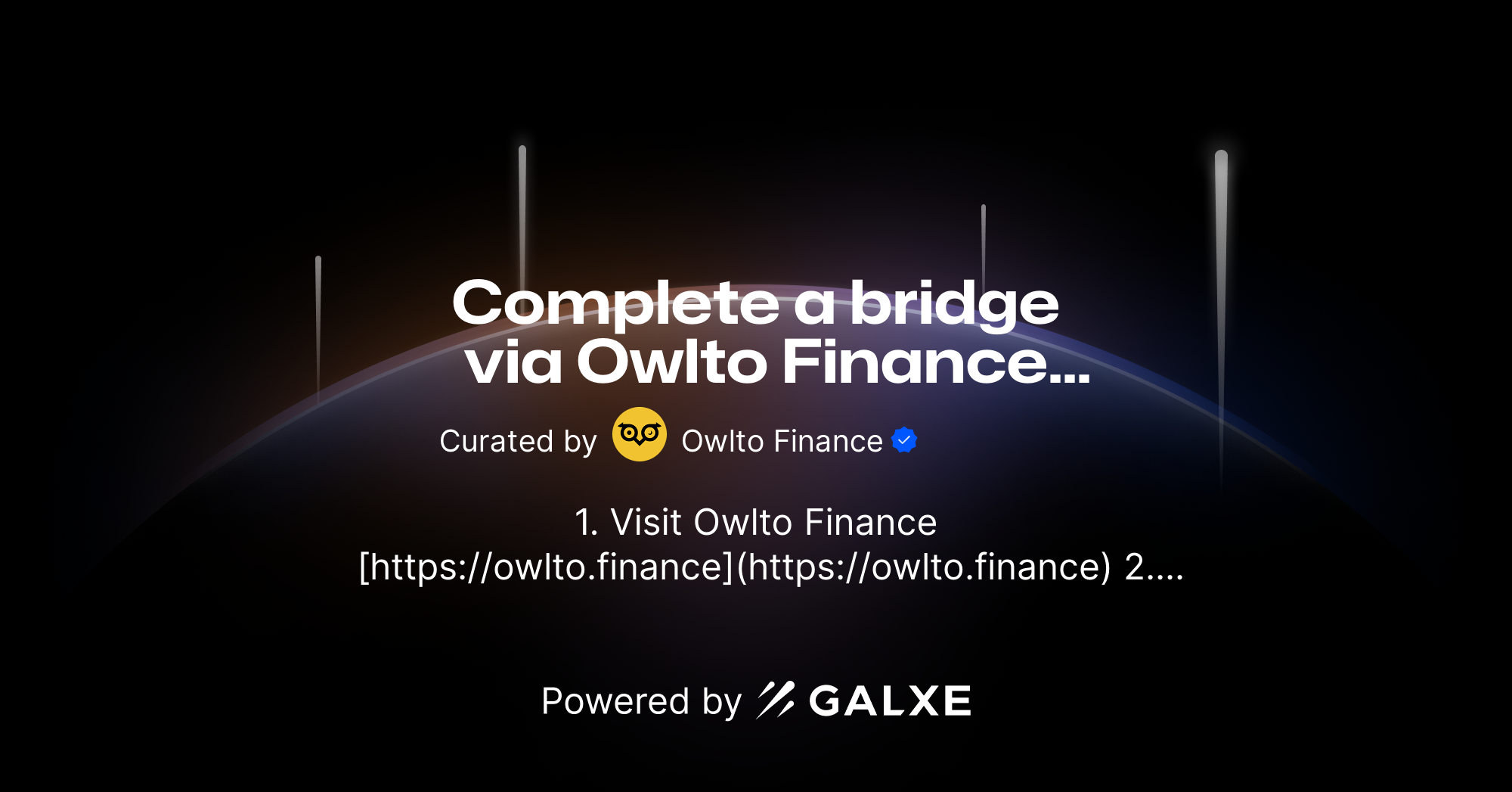 Complete a bridge via Owlto Finance Credential | Galxe