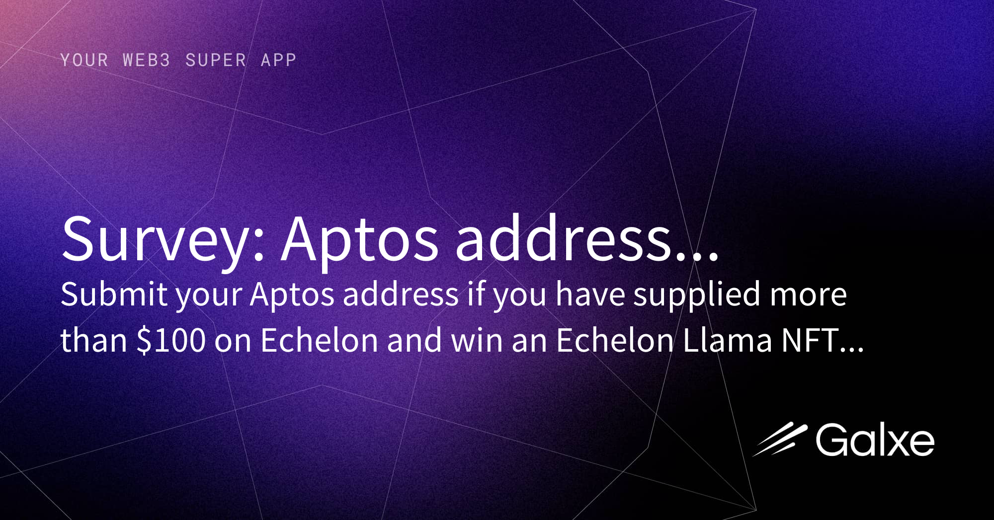 Survey: Aptos address collection form Credential | Galxe