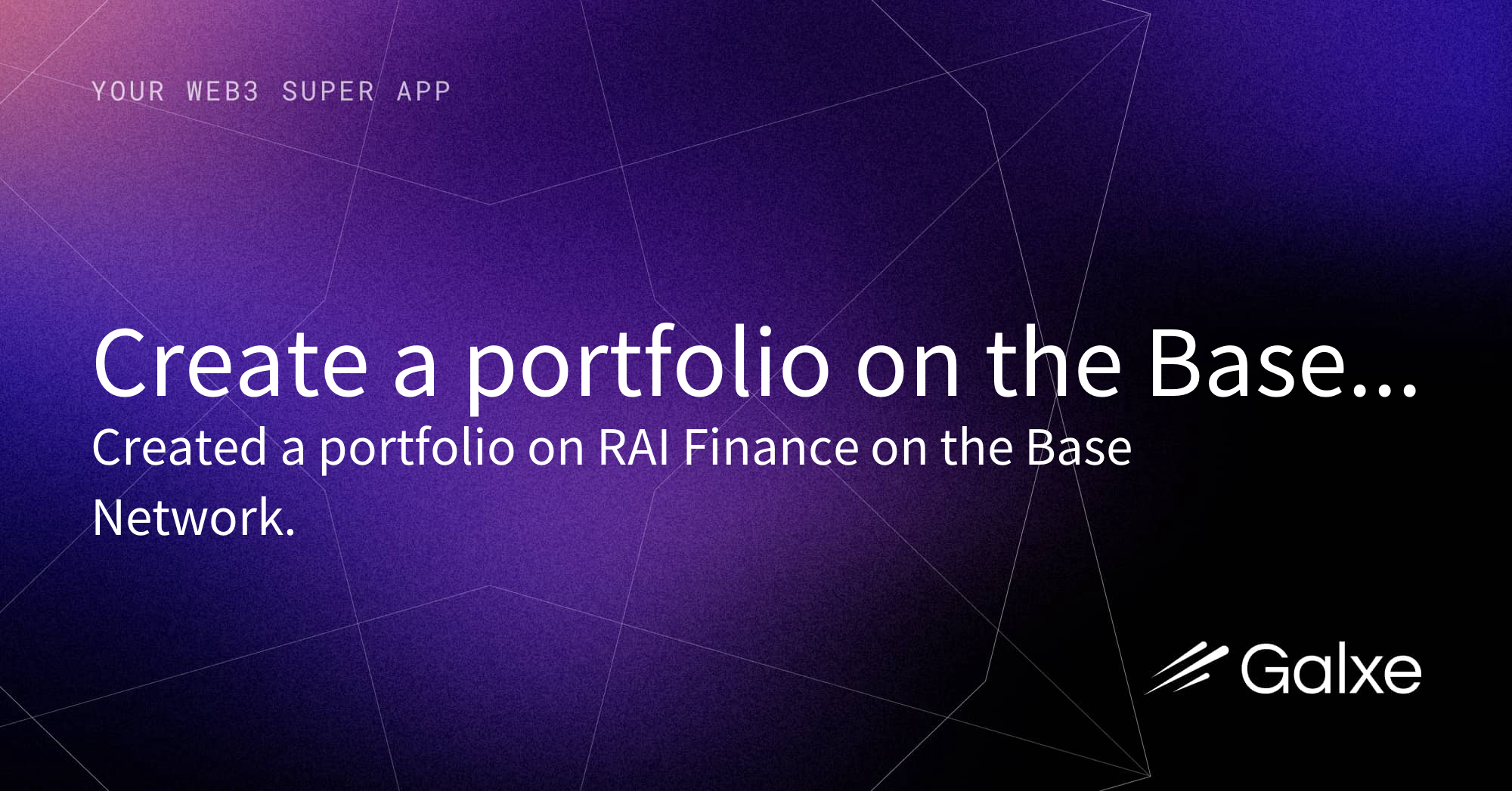 Create a portfolio on the Base Network Credential | Galxe