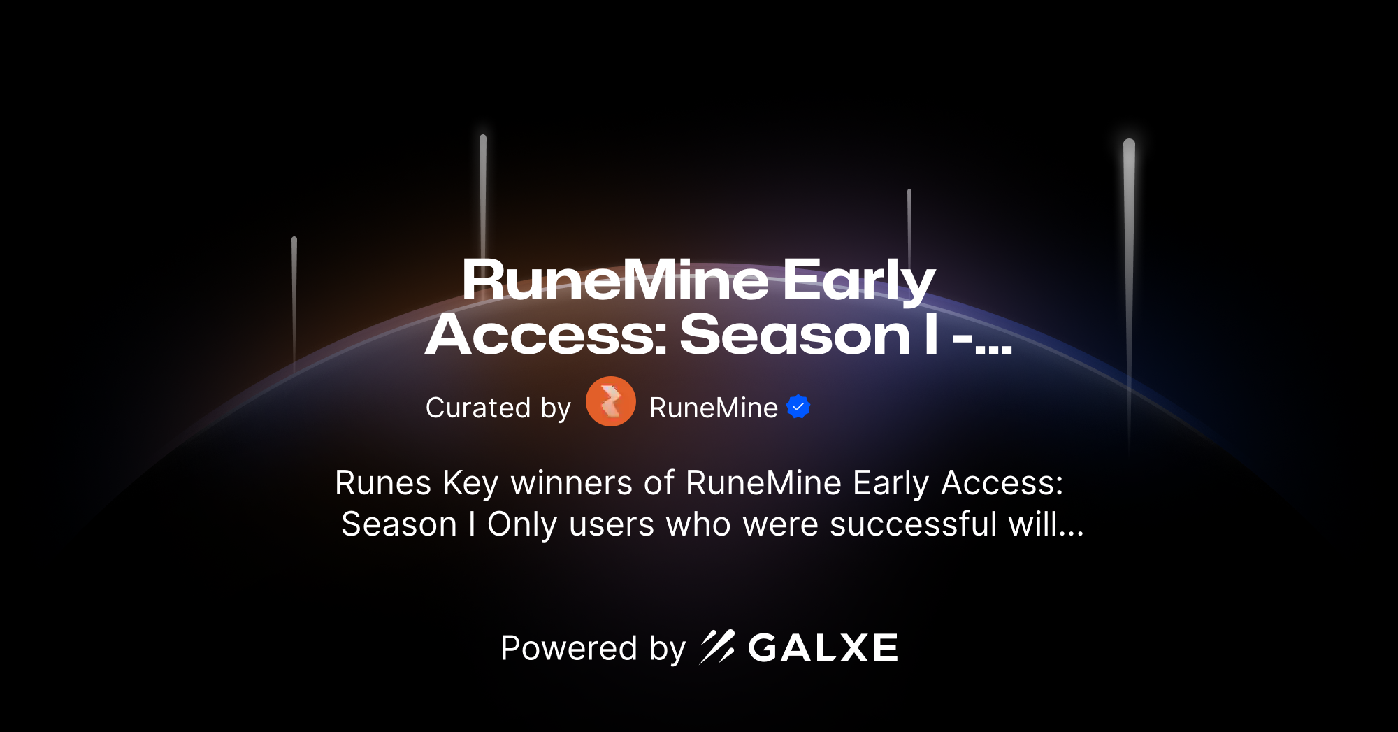 RuneMine Early Access: Season I - Winners Credential | Galxe