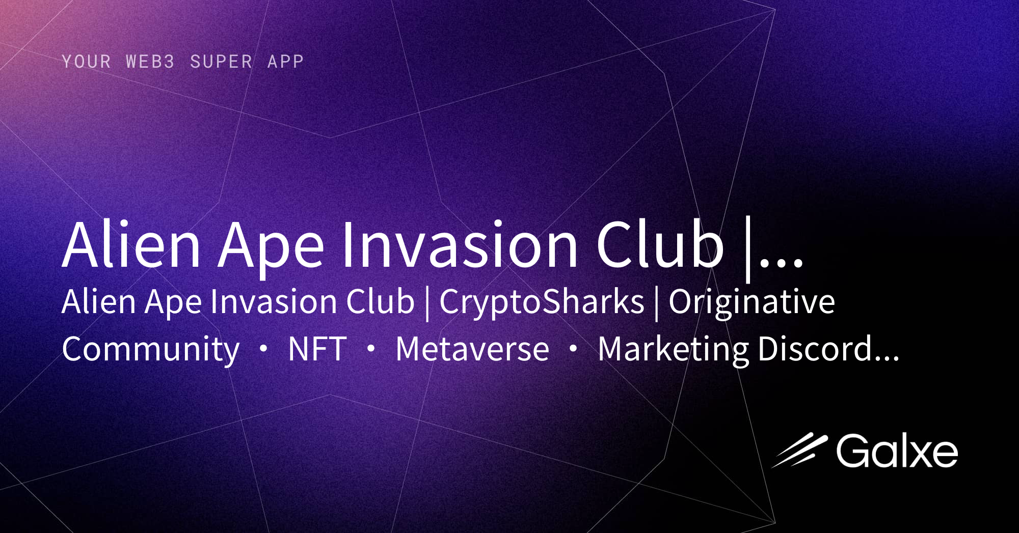 Alien Ape Invasion Club | CryptoSharks | Originative Community • NFT • Metaverse • Marketing ...