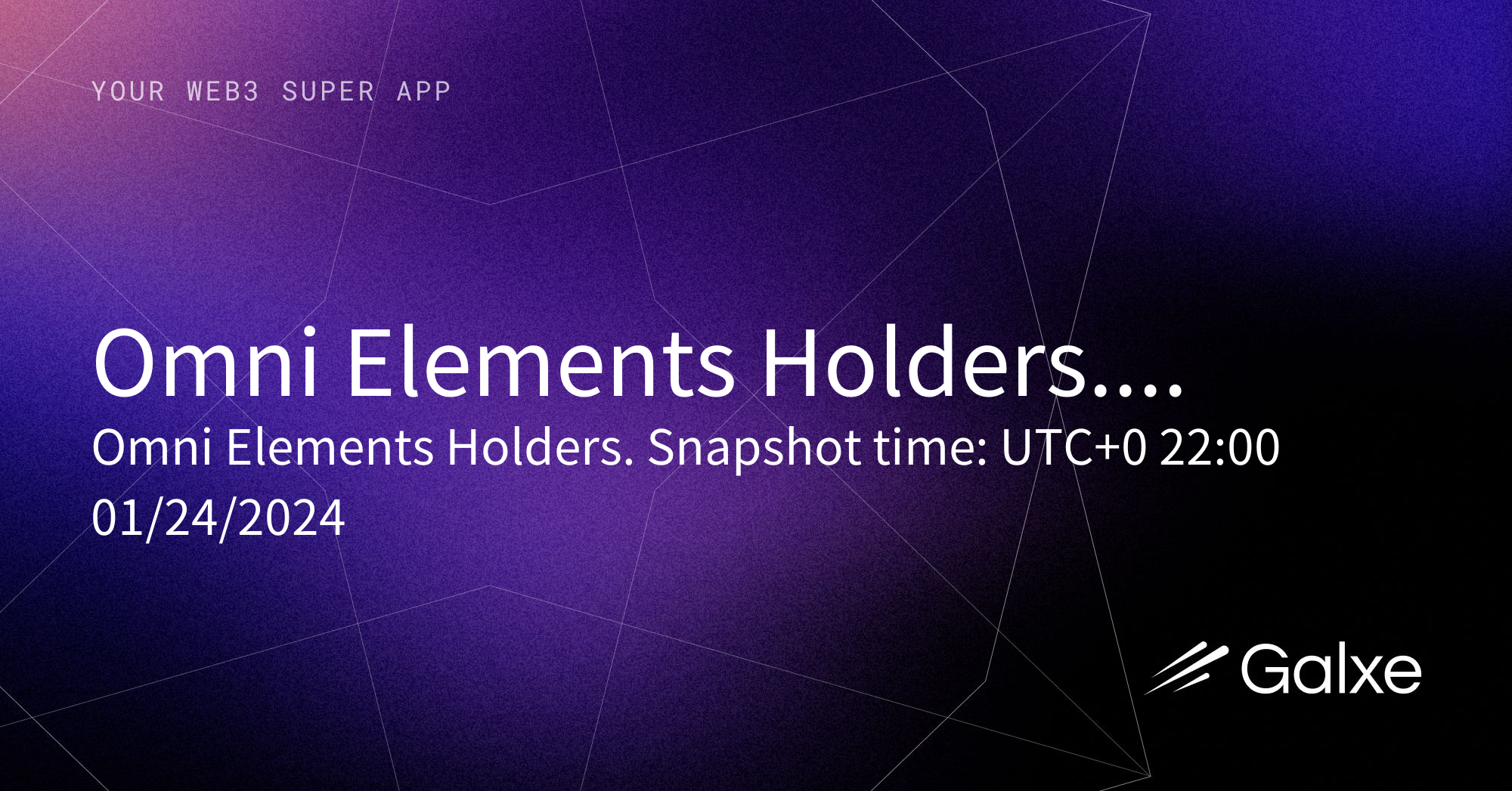 Omni Elements Holders. Snapshot time: UTC+0 22:00 01/24/2024 Credential ...