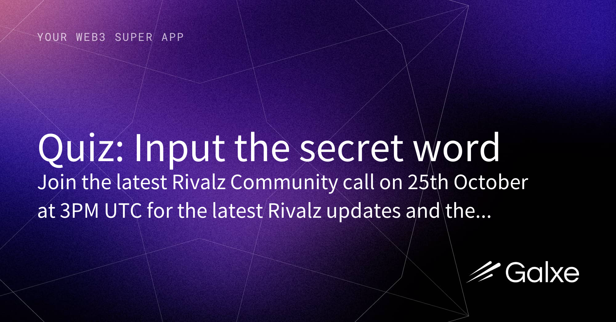 Quiz: Input the secret word Credential | Galxe