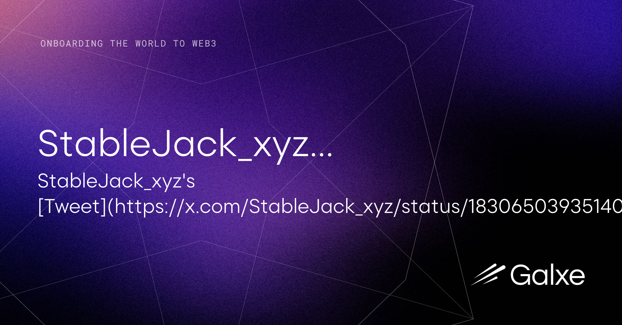 StableJack_xyz - Tweet Retweeters - Tweet 1830650393514082483 Credential | Galxe