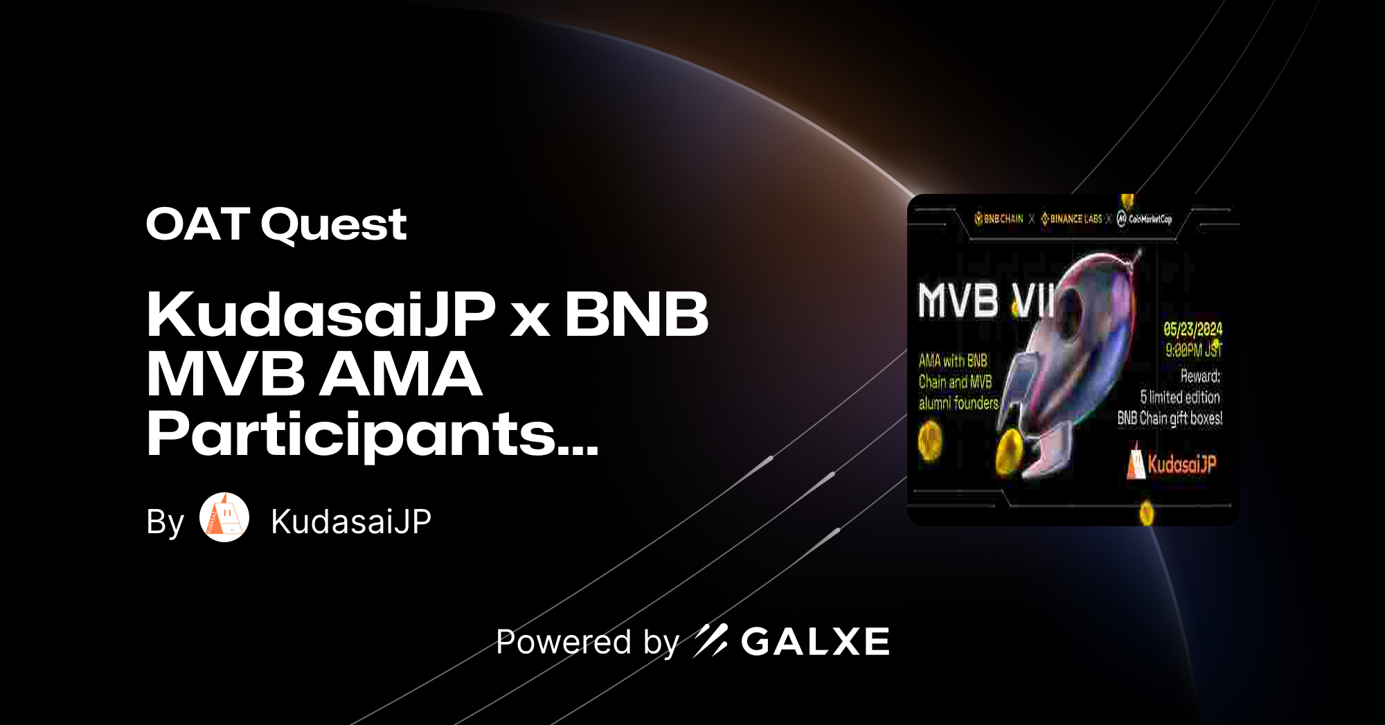 KudasaiJP x BNB MVB AMA Participants by KudasaiJP | Galxe Quest
