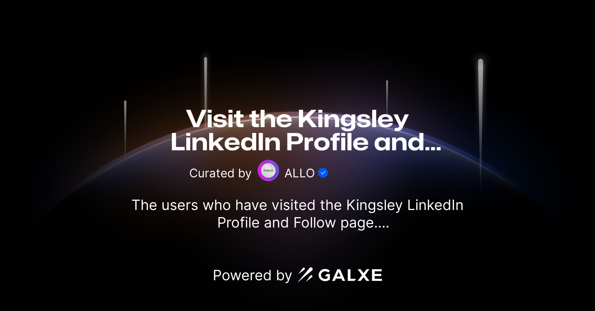 Visit the Kingsley LinkedIn Profile and Follow Credential | Galxe
