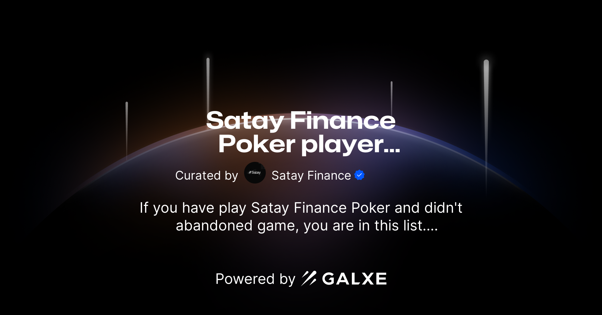 Satay Finance Poker player Credential | Galxe