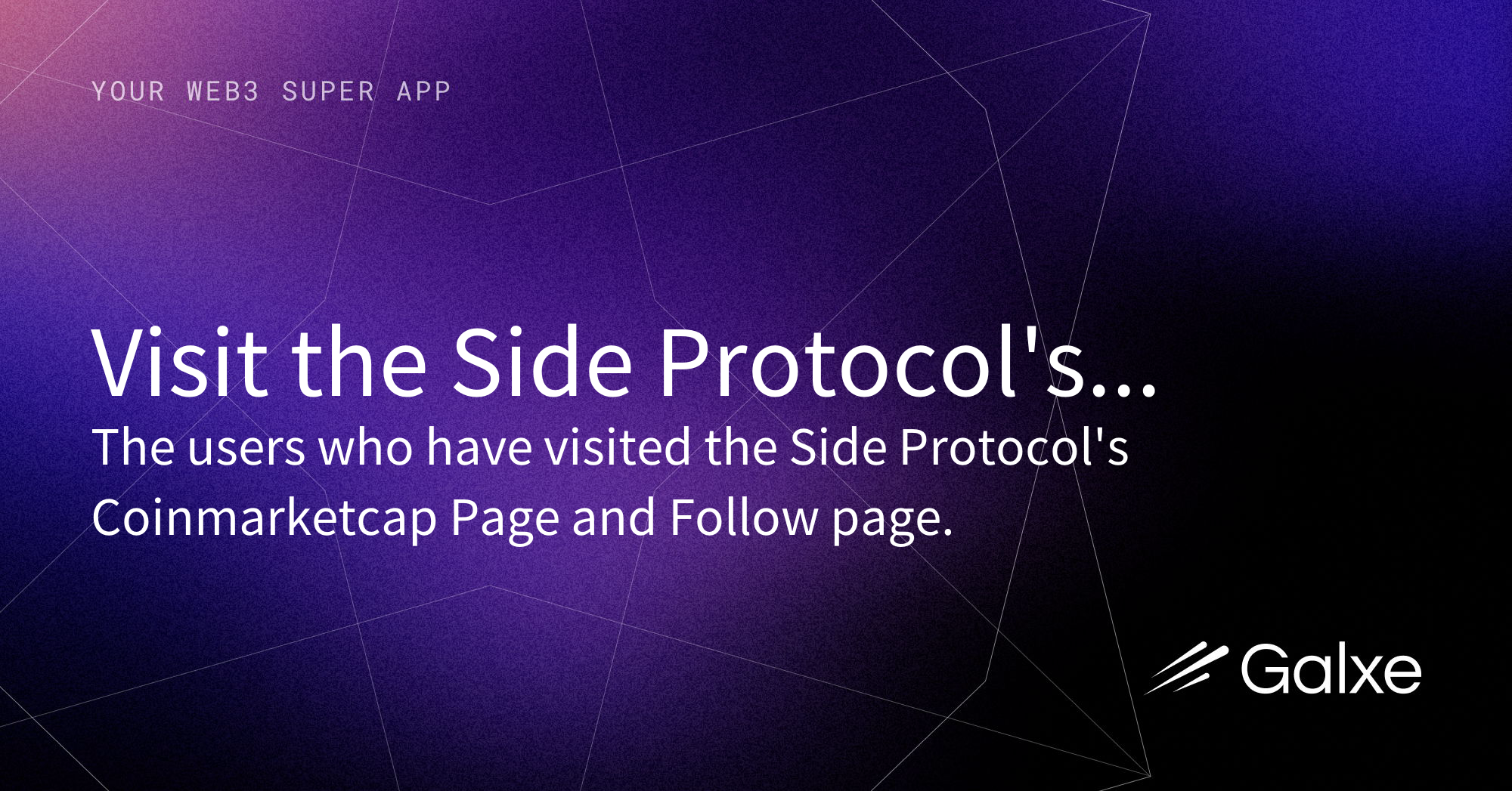 Visit the Side Protocol's Coinmarketcap Page and Follow Credential | Galxe