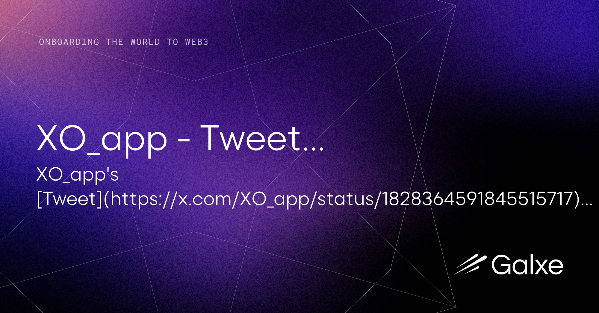 XO_app - Tweet Retweeters - Tweet 1828364591845515717 Credential | Galxe