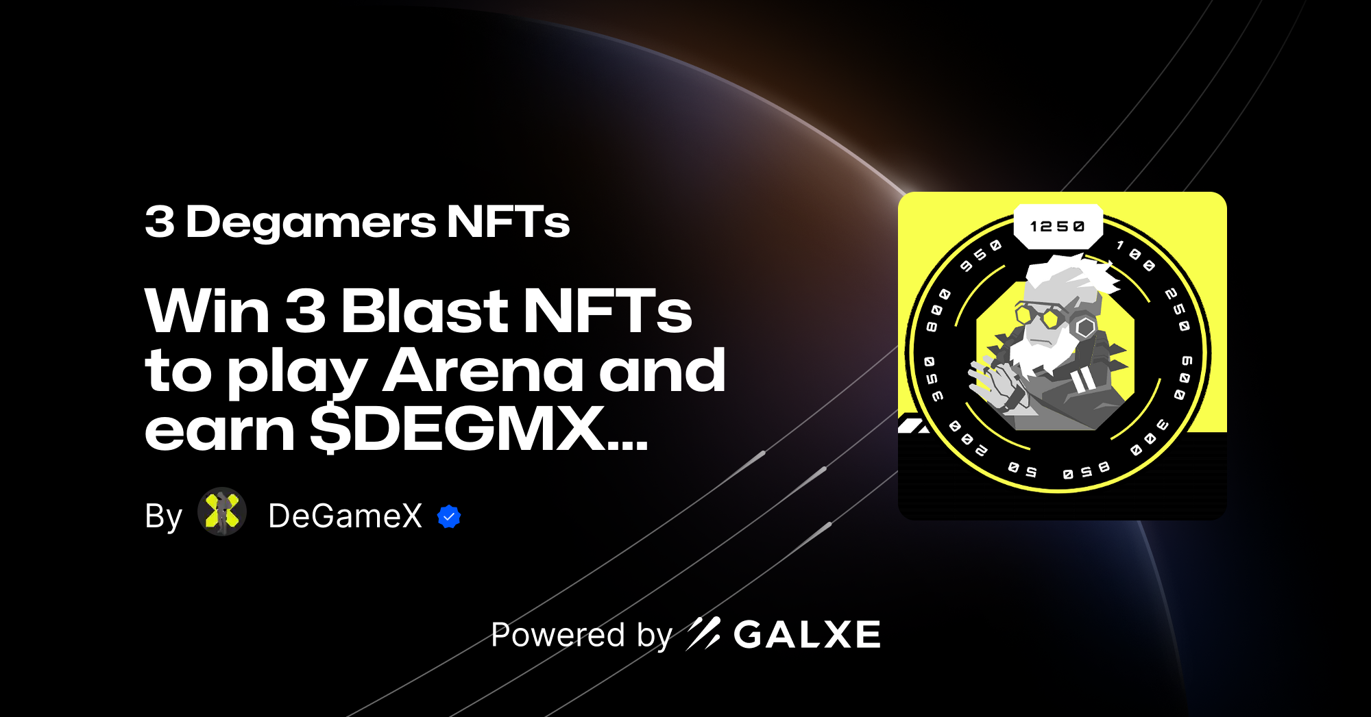 Win 3 Blast NFTs to play Arena and earn $DEGMX tokens! by DeGameX | Galxe Quest