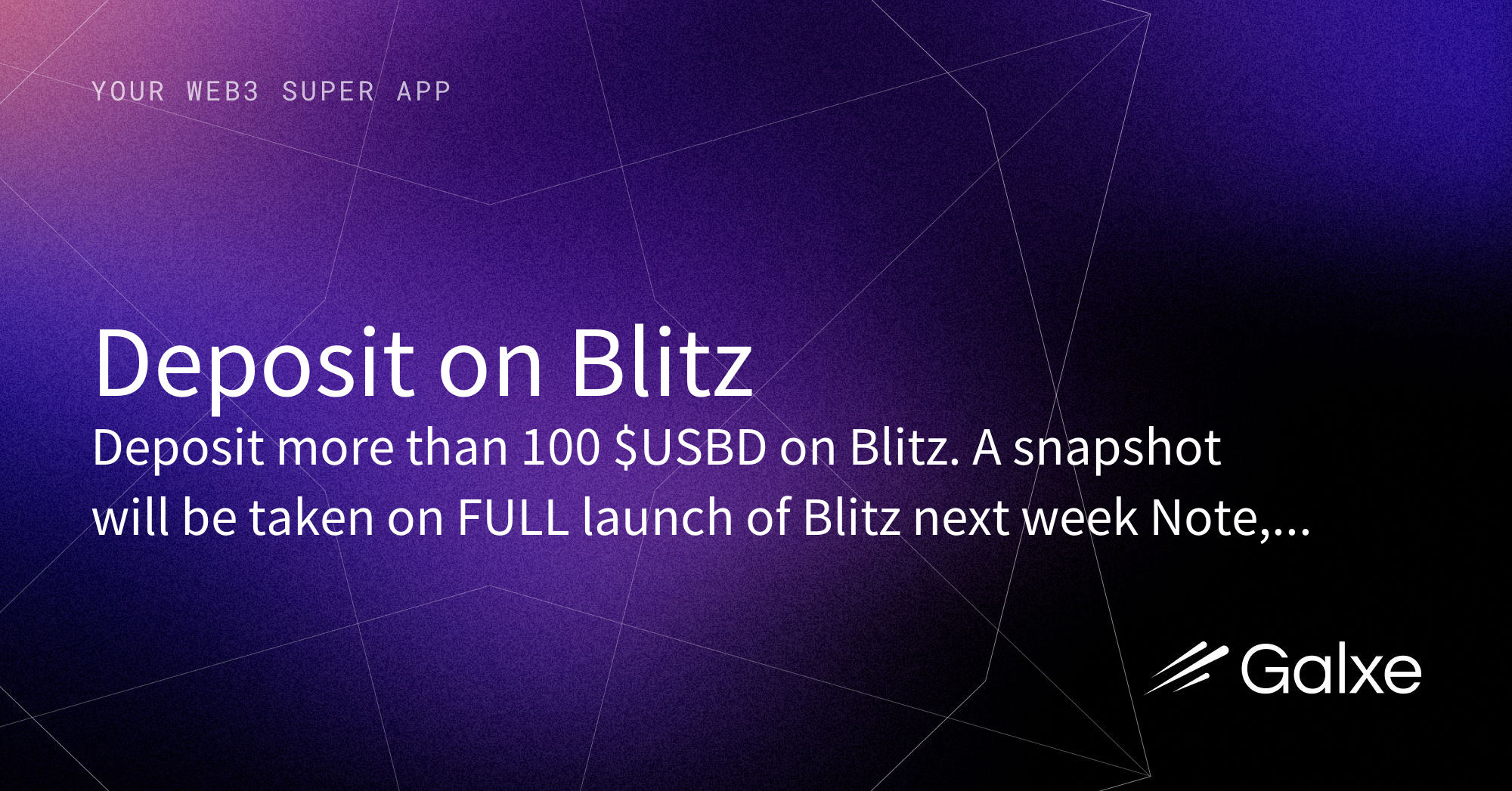 Deposit on Blitz Credential | Galxe