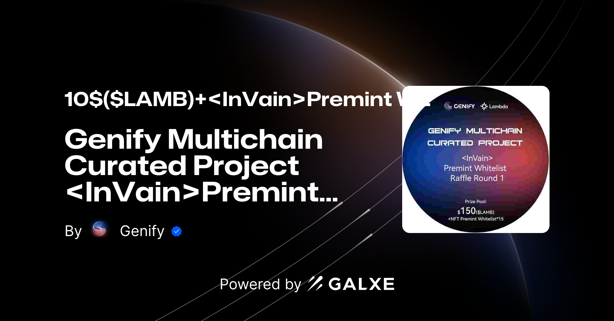 Genify Multichain Curated Project Premint Whitelist Raffle Round 1 by ...