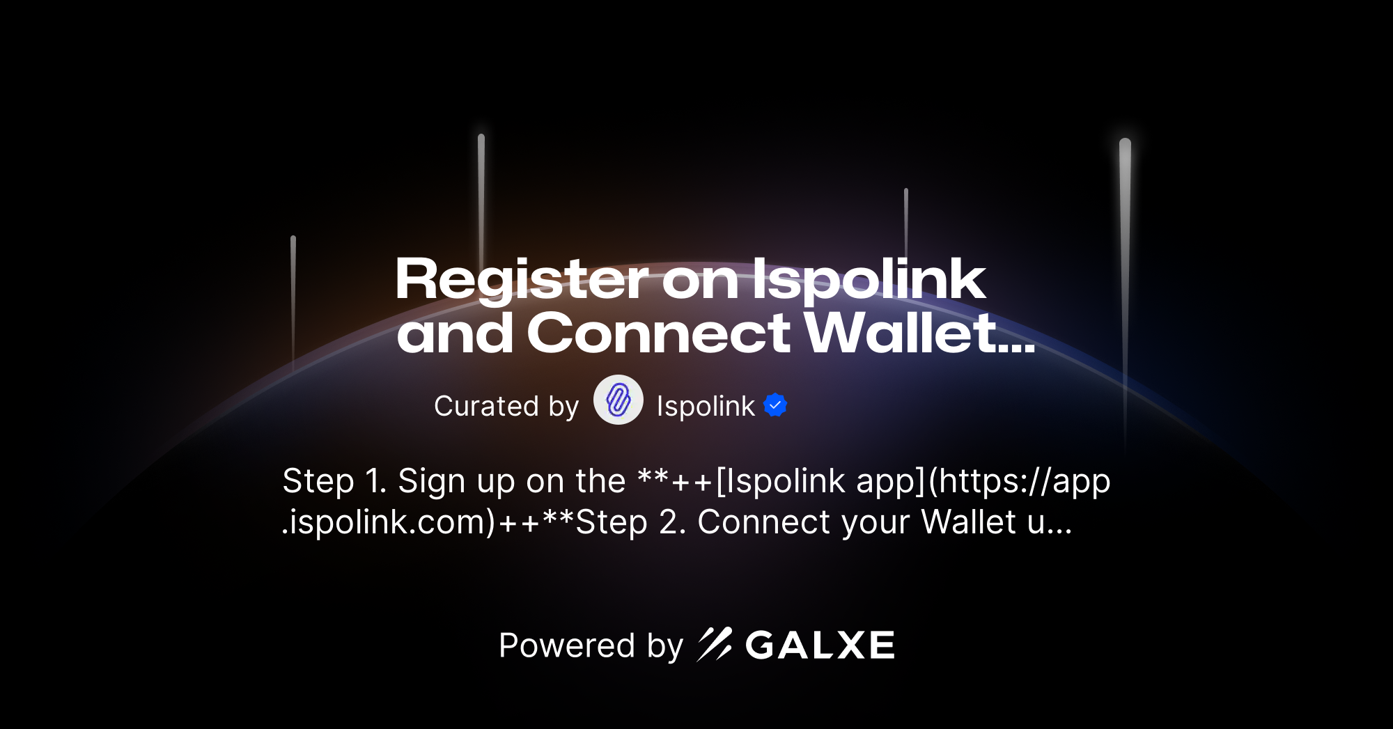 Register on Ispolink and Connect Wallet Credential | Galxe